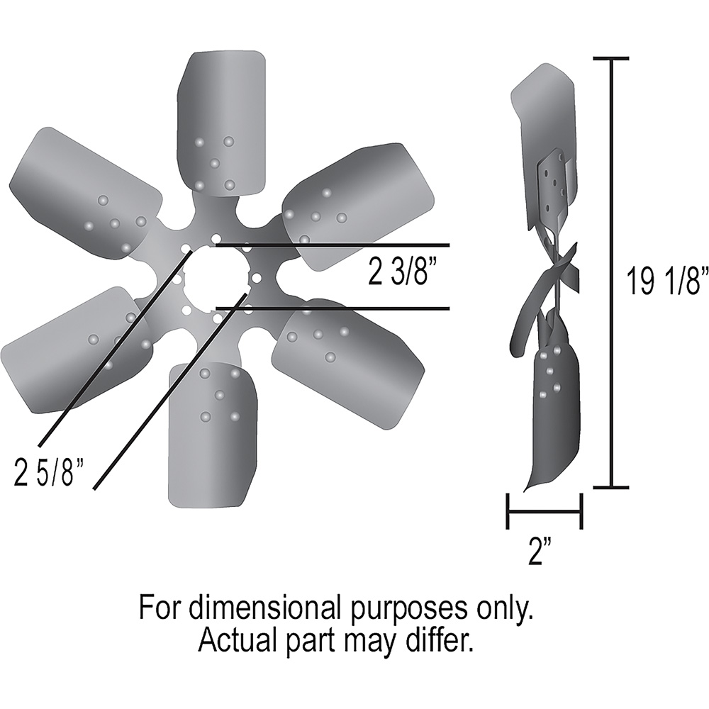 All Makes All Models Parts | 17119-BDST | Derale Performance; 19" Steel ...