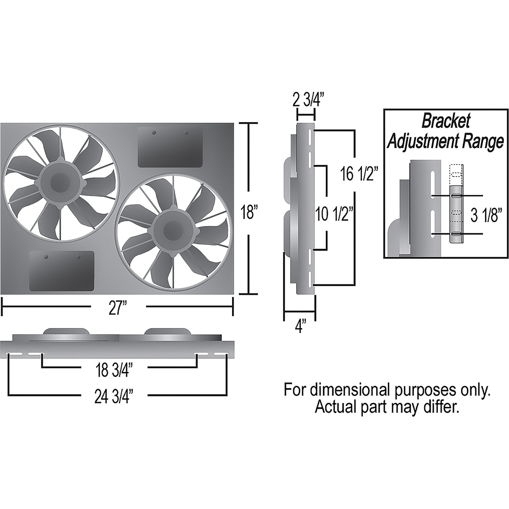 All Makes All Models Parts | 66837-BDST | Derale Performance; Dual 12 ...