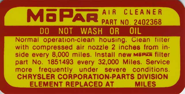 1962-1964 All Makes All Models Parts | MD885 | 1962-64 Mopar 413 / 426 ...