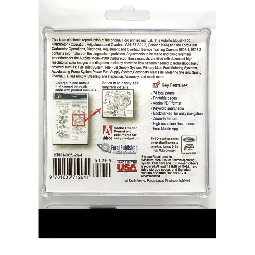 1964-1973 All Makes All Models Parts | USB10177 | Ford; Autolite 4300 ...
